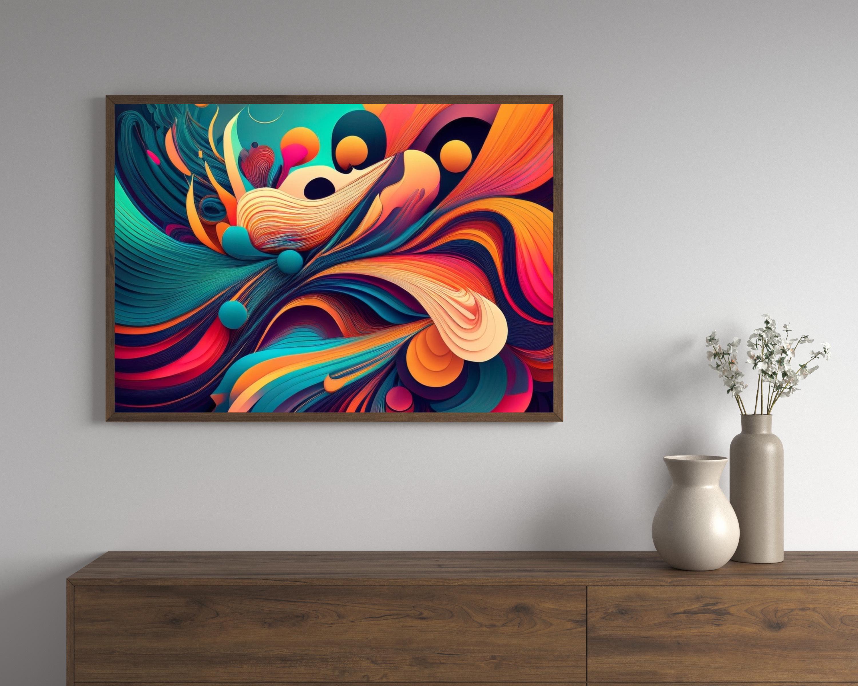 009 Contemporary Abstract Digital Wall Art, Downloadable, Mesmerizing ...