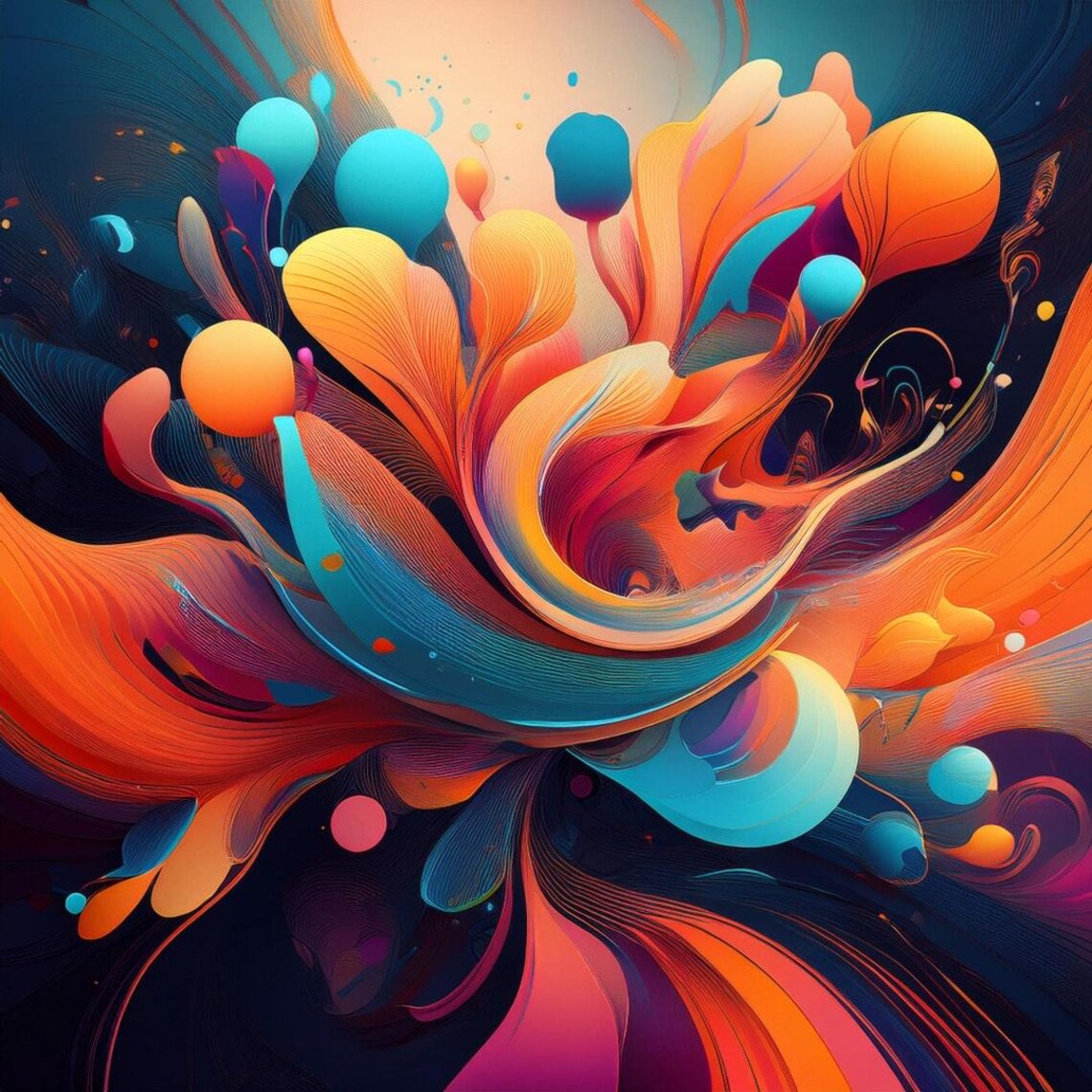 0011 Contemporary Abstract Digital Wall Art, Downloadable, Mesmerizing ...