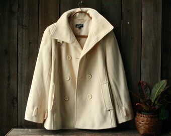 White wool coat | Etsy