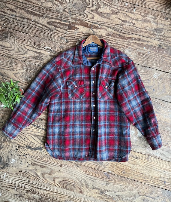 red plaid vintage pendleton - Gem