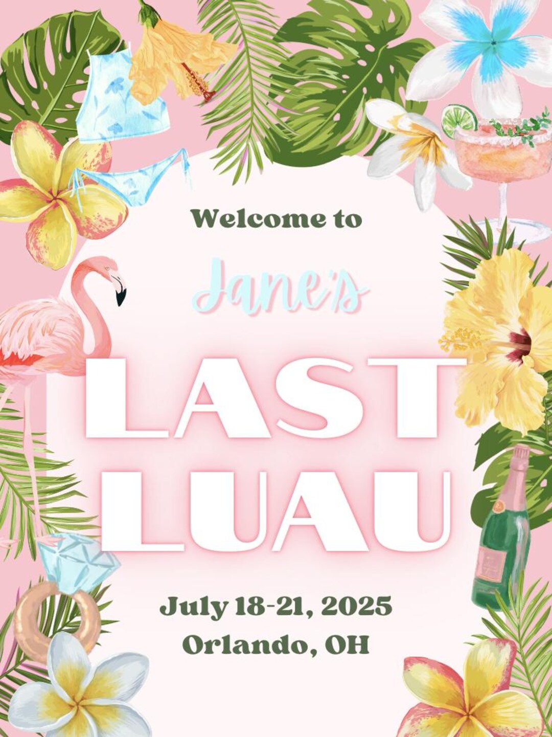 Last Luau Bachelorette Welcome Sign - Etsy