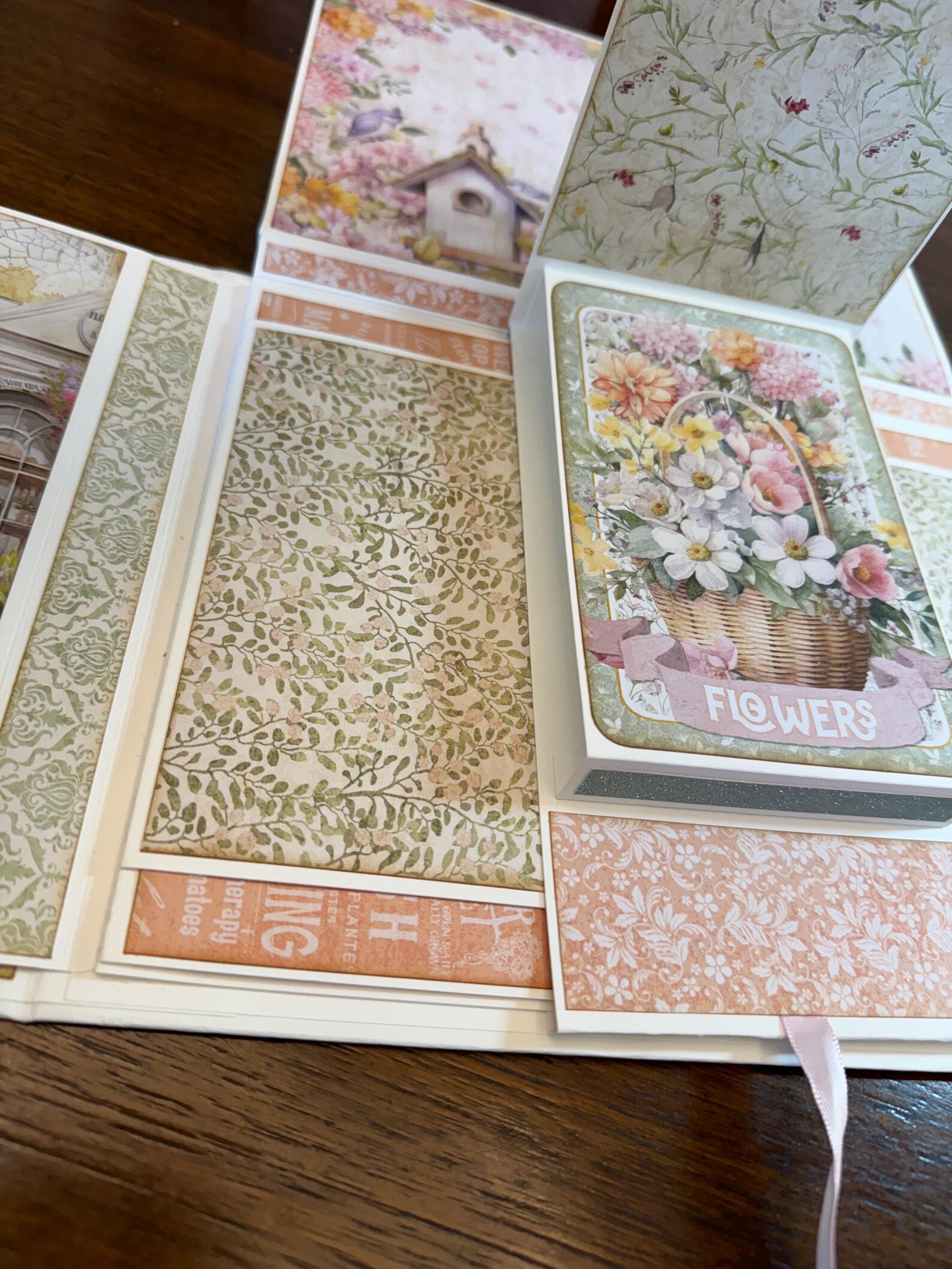 Beautiful Handmade Folio Album Ready for Photos Interactive Scrapbook ...