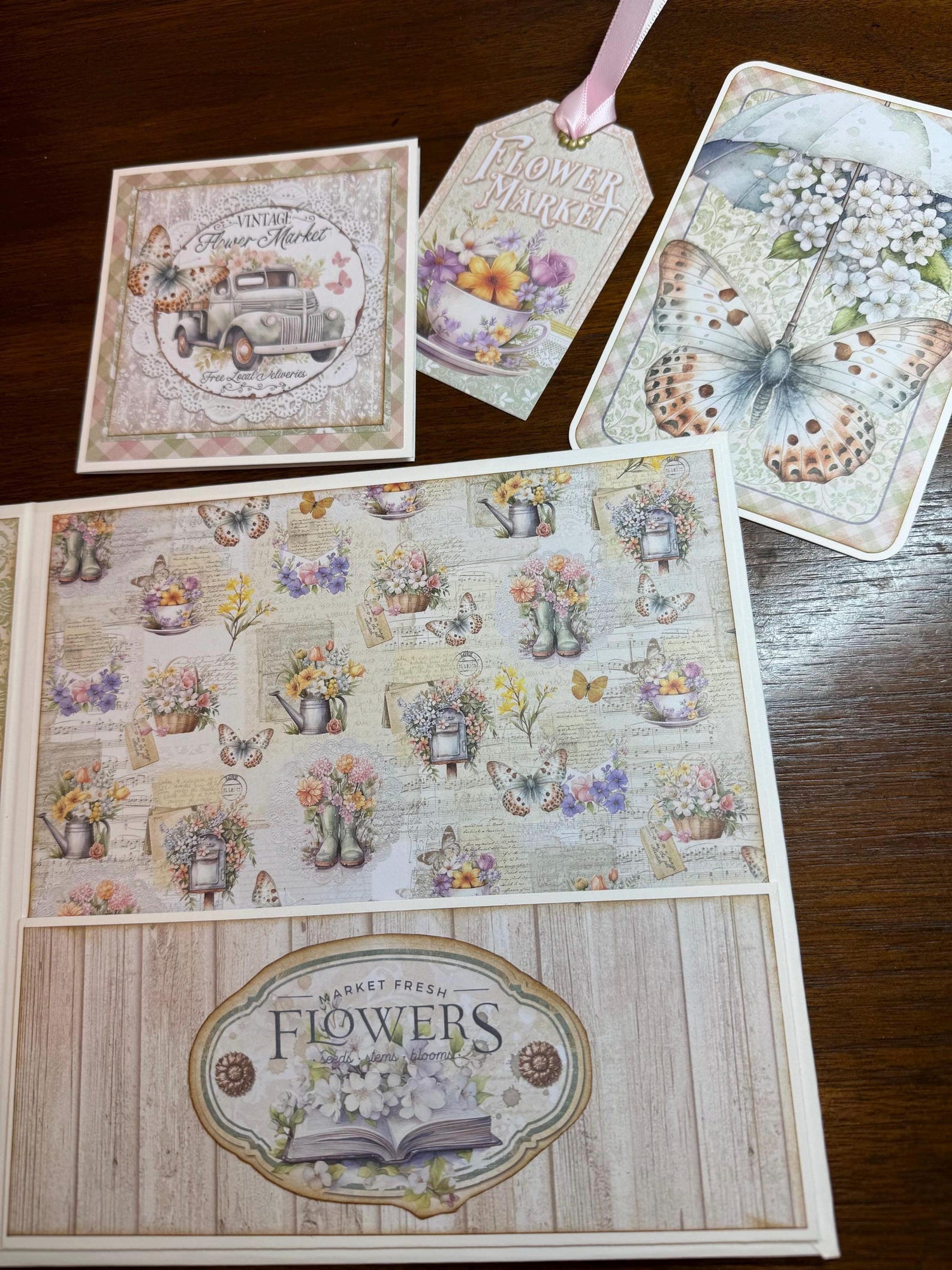 Beautiful Handmade Folio Album Ready for Photos Interactive Scrapbook ...