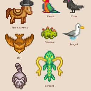 Waterproof Stardew Valley Stickers, Junimo, Pets, Farm Animals, and ...