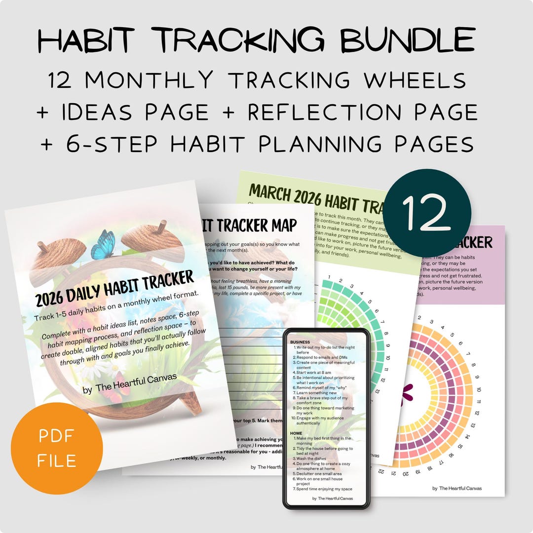 Seasonal Habit Tracker for 2026: Printable Monthly Wheel With Winter ...