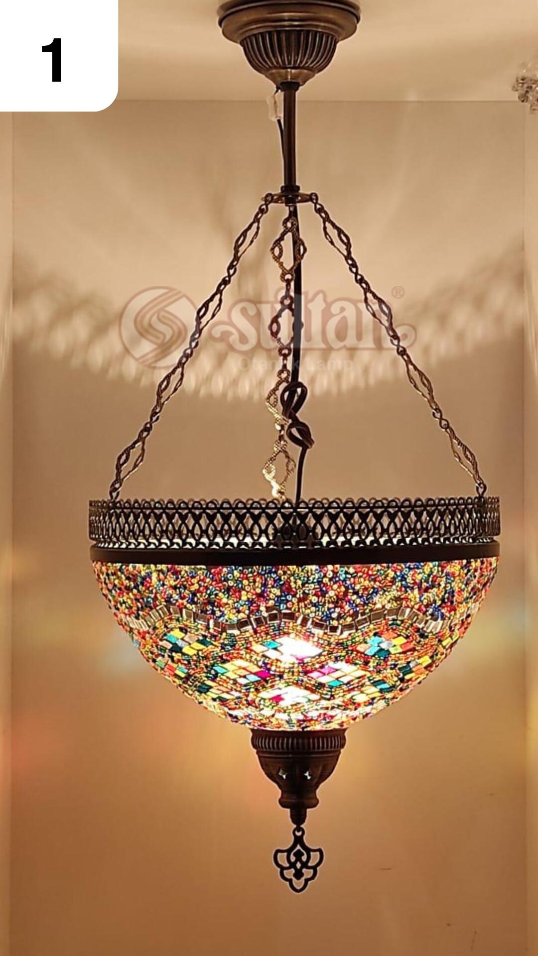 Turkish Mosaic Hanging Chandelier Pendant Lamp, Turkish Pendant Lamp ...