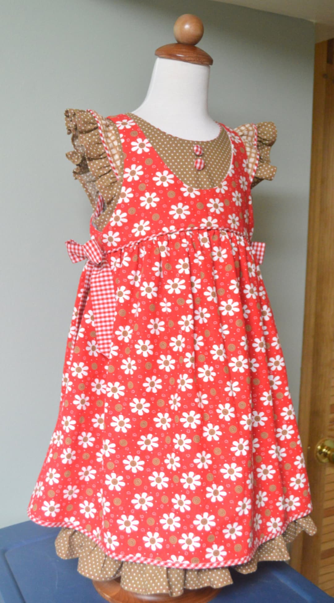 Girls Tabitha Dress & Pinafore PDF Sewing Pattern: Ruffle Hem, Sleeve ...