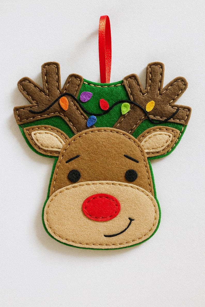 Felt Reindeer Ornament PDF Pattern - Etsy