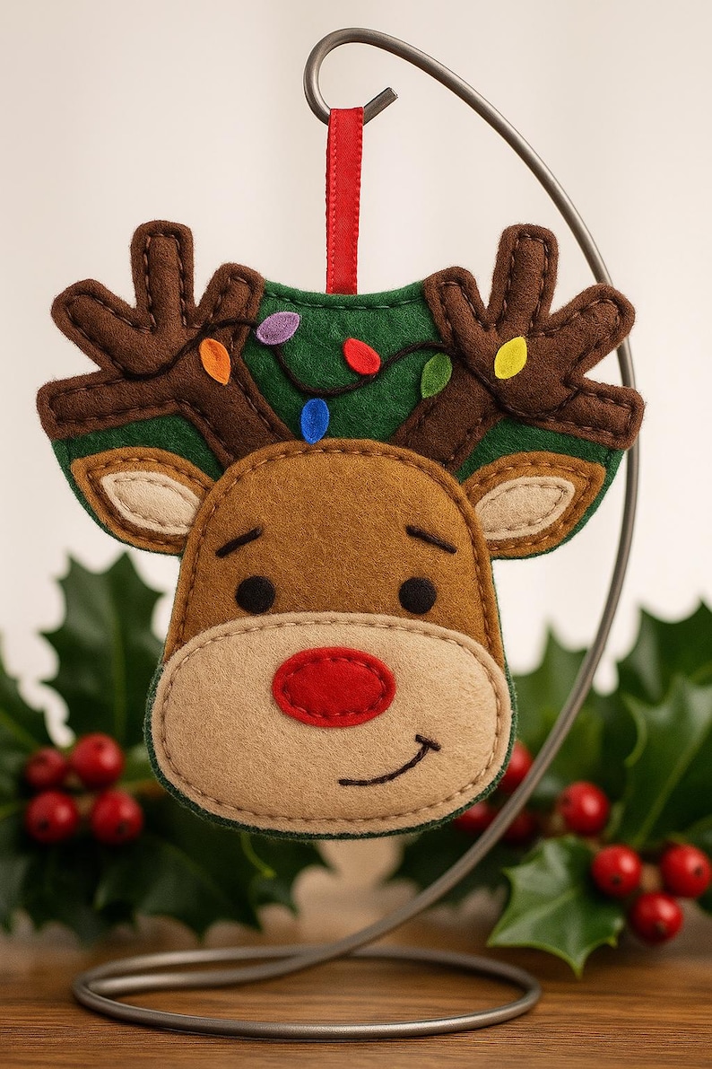 Felt Reindeer Ornament PDF Pattern - Etsy
