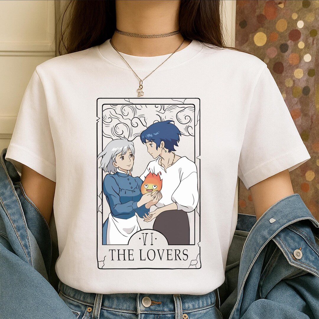 Howl's Moving Castle Shirt, Howl and Sophie Vintage Anime, Calcifer ...