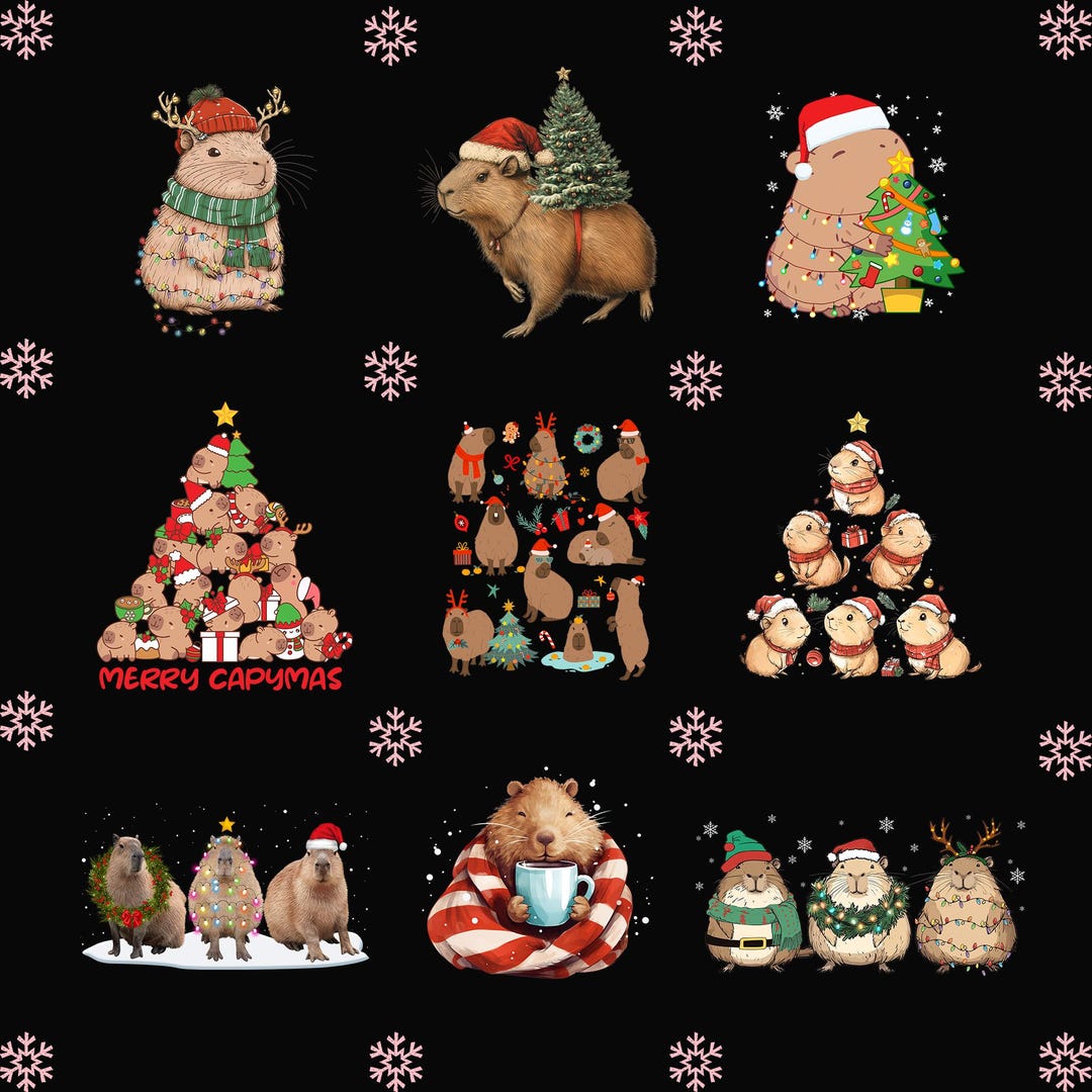 Christmas Capybara Png, Holiday Season Png, Capybara Png, Christmas Png ...