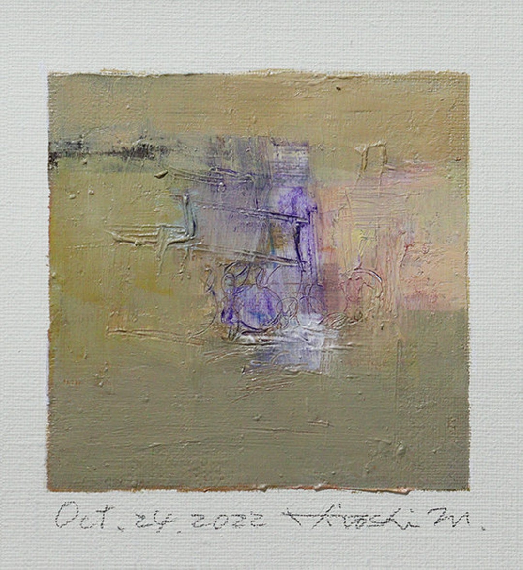 Oct. 24, 2022 - Original Abstract Oil Painting - 9x9 Painting (9 Cm X 9 ...