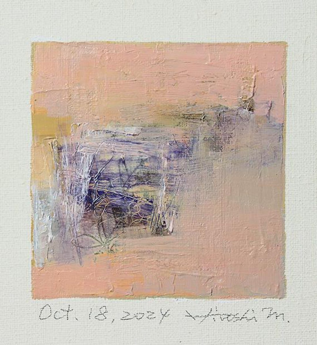 Oct. 18, 2024 - Original Abstract Oil Painting - 9x9 Painting (9 Cm X 9 ...