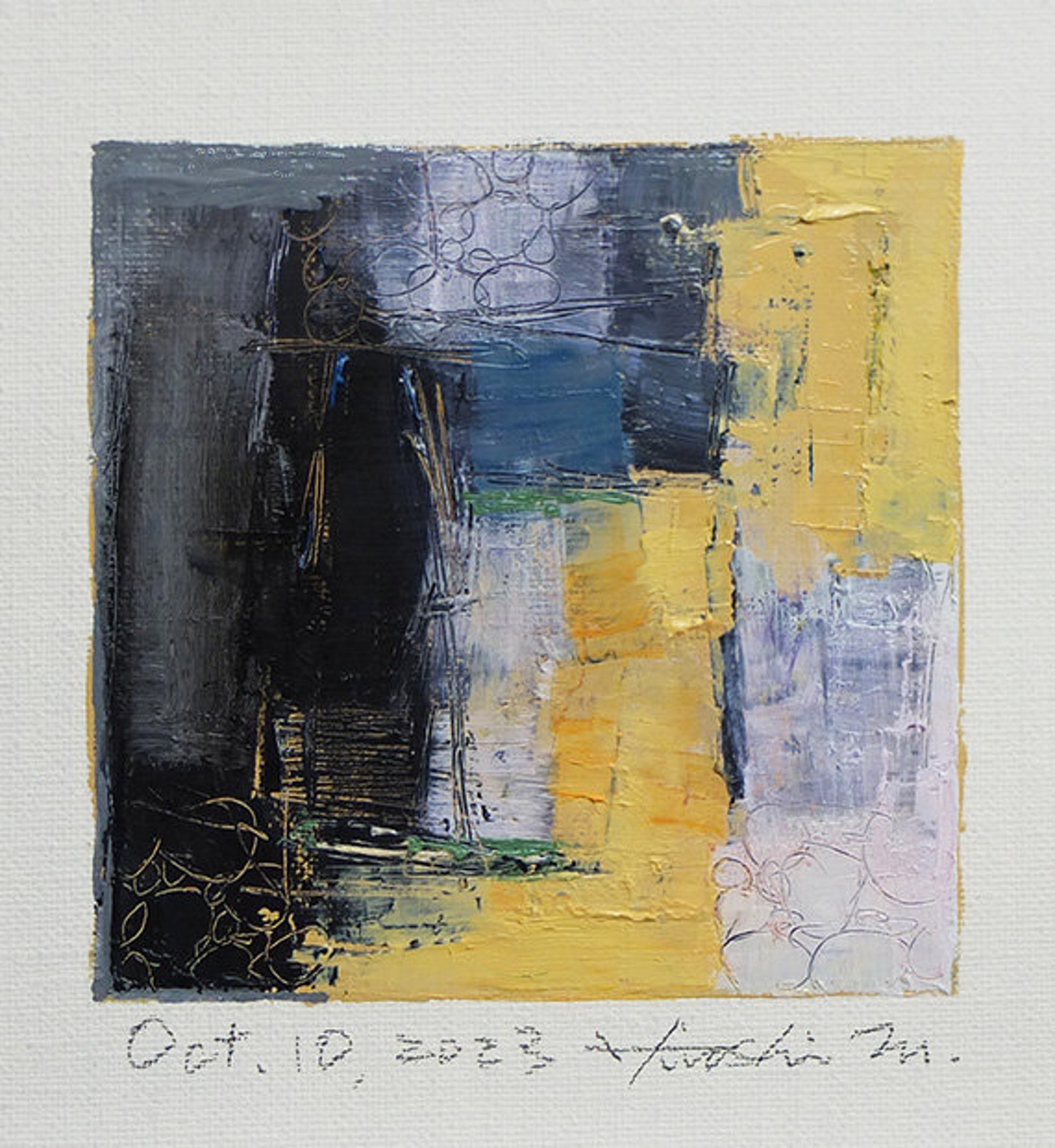 Oct. 10, 2023 - Original Abstract Oil Painting - 9x9 Painting (9 Cm X 9 ...