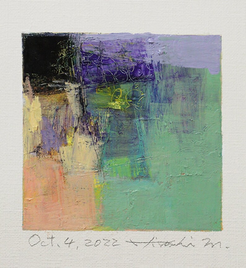 Oct. 4 2022 Original Abstract Oil Painting 9x9 Painting - Etsy