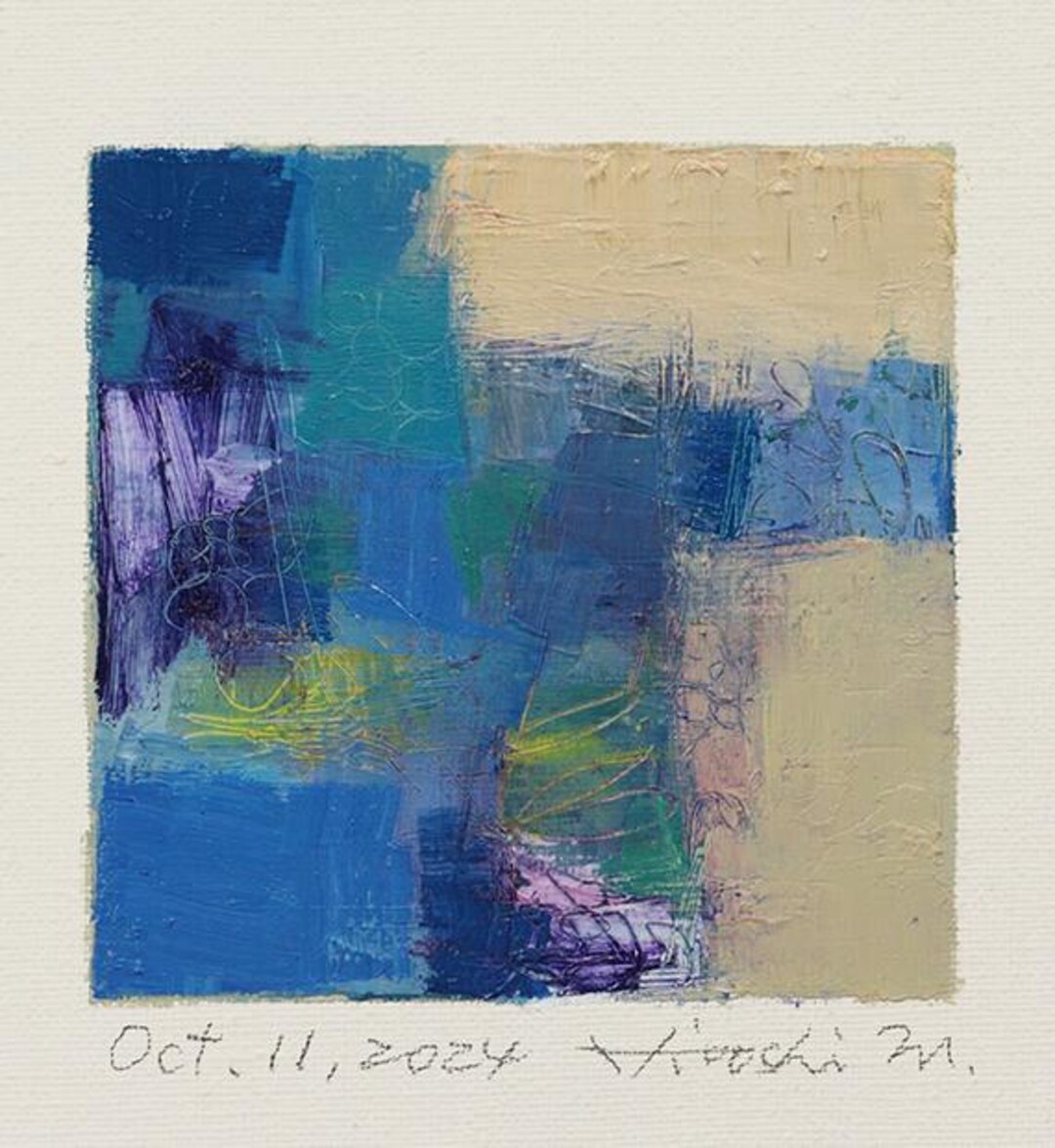 Oct. 11, 2024 - Original Abstract Oil Painting - 9x9 Painting (9 Cm X 9 ...