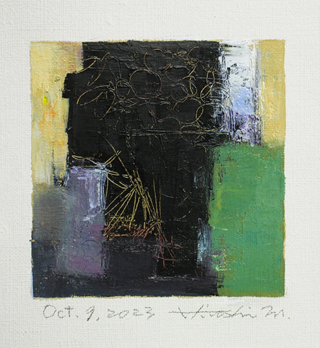 Oct. 9, 2023 - Original Abstract Oil Painting - 9x9 Painting (9 Cm X 9 ...