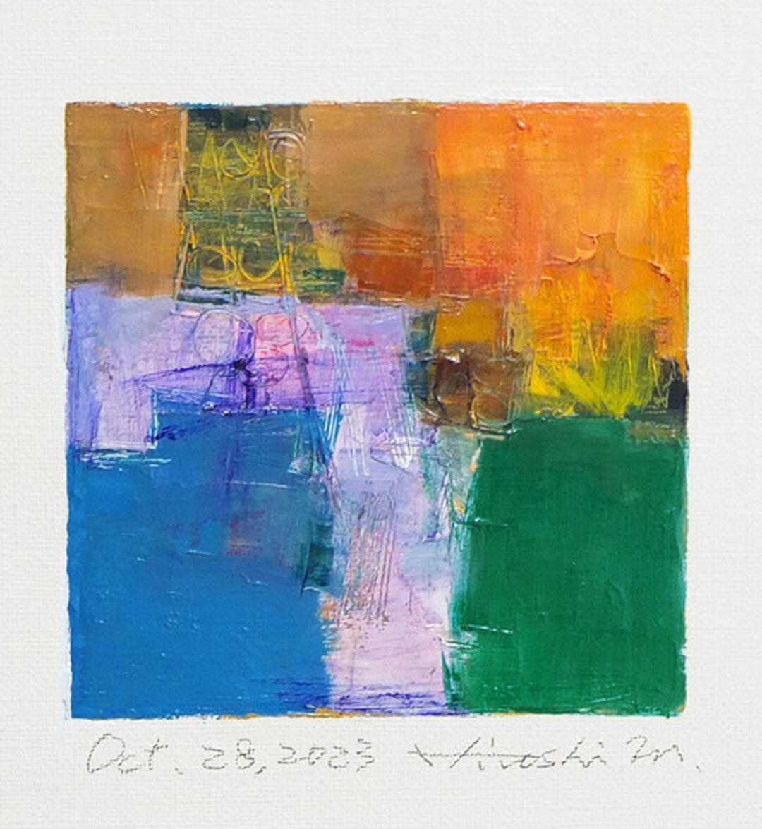 Oct. 28, 2023 - Original Abstract Oil Painting - 9x9 Painting (9 Cm X 9 ...