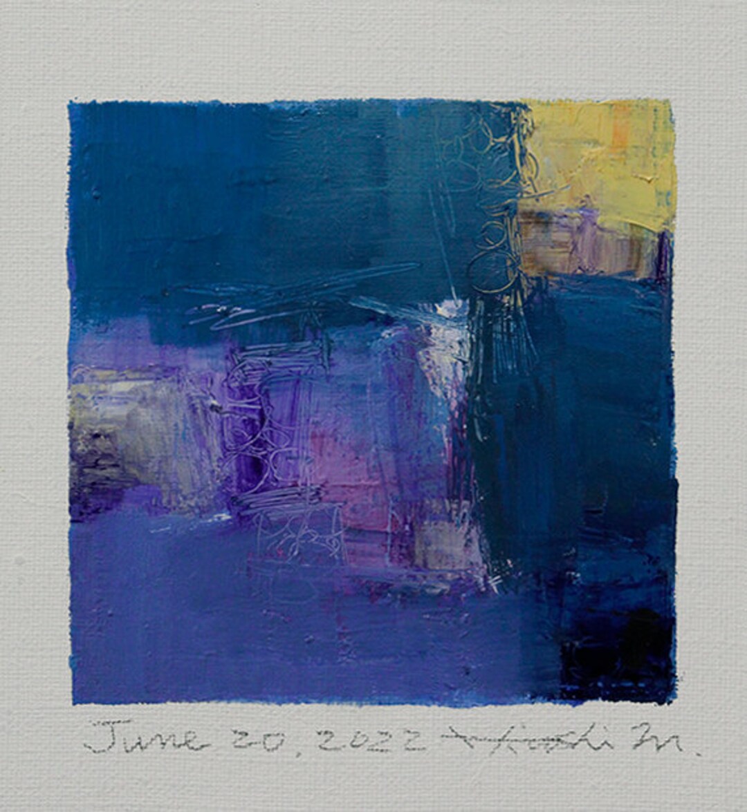 June 20, 2022 - Original Abstract Oil Painting - 9x9 Painting (9 Cm X 9 ...