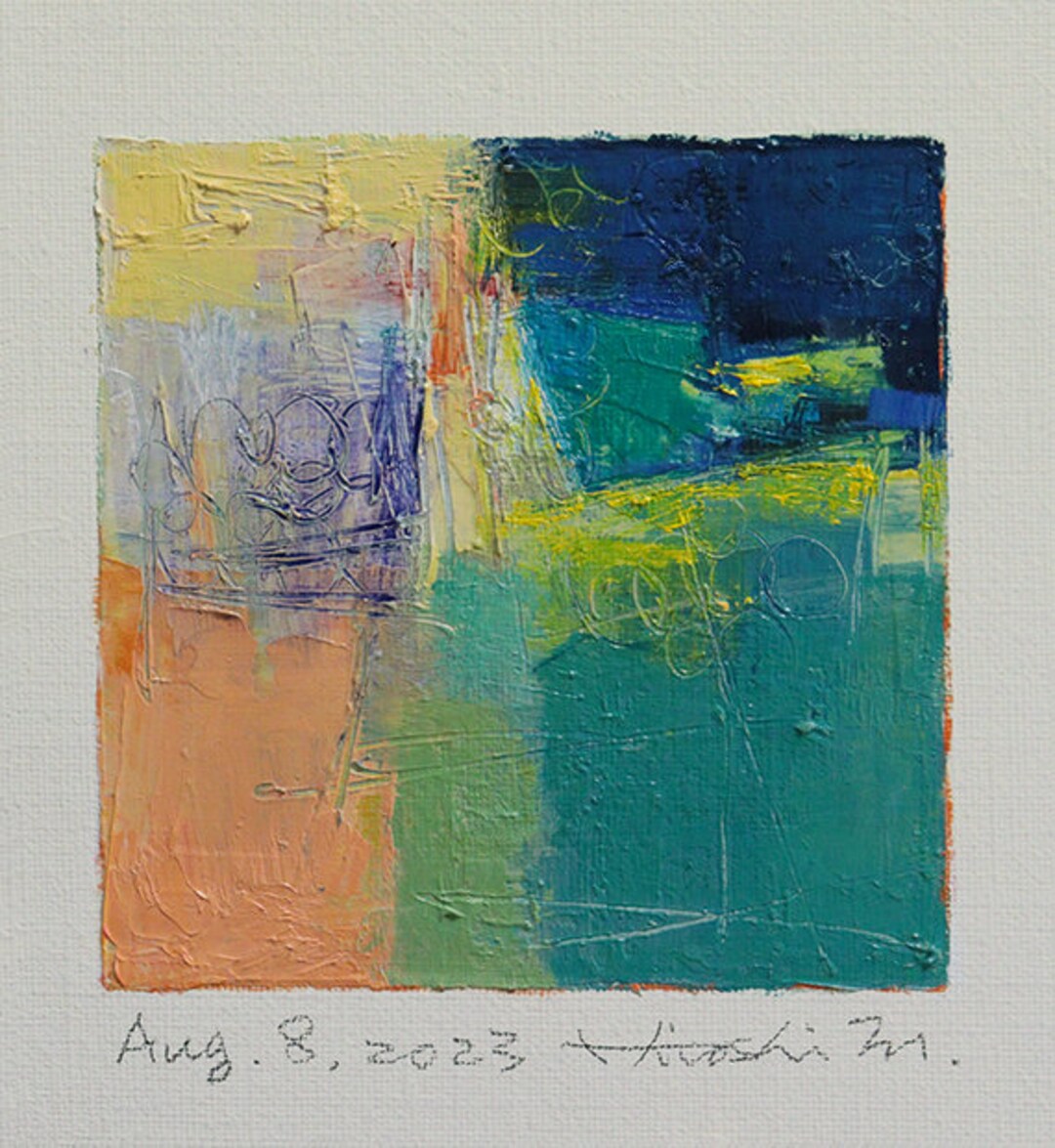 Aug. 8, 2023 - Original Abstract Oil Painting - 9x9 Painting (9 Cm X 9 ...