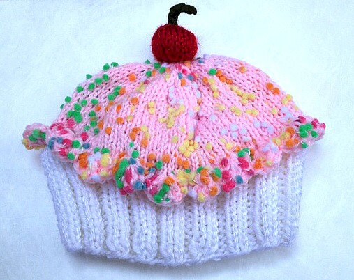 Cupcake Hat With Cherry on Top Marshmallow Cream Cake Cotton Candy Pink ...