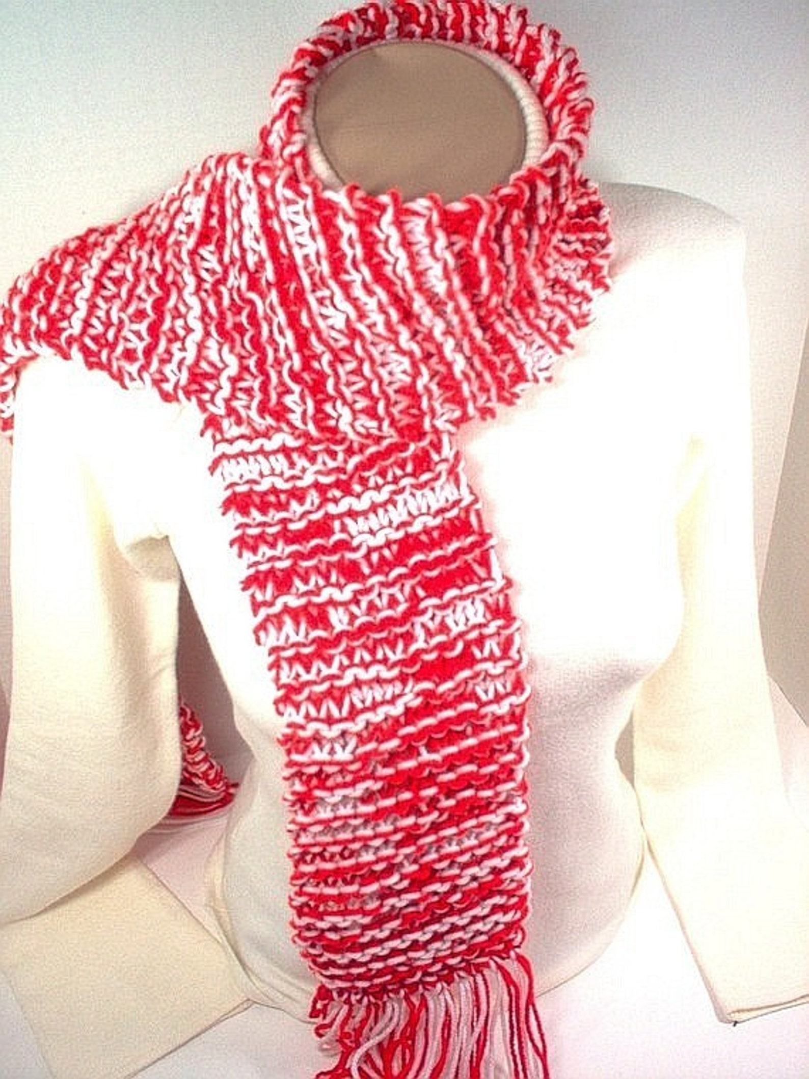 College Scarf RED and WHITE Team Gear High School Football - Etsy