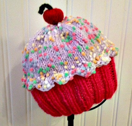 Cupcake Hat With Cherry on Top Raspberry Watermelon Cake Lavender ...