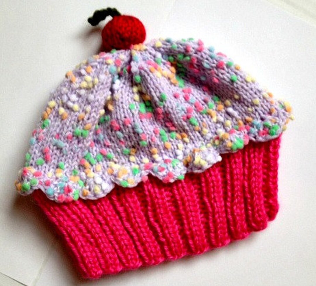 Cupcake Hat With Cherry on Top Raspberry Watermelon Cake Lavender ...