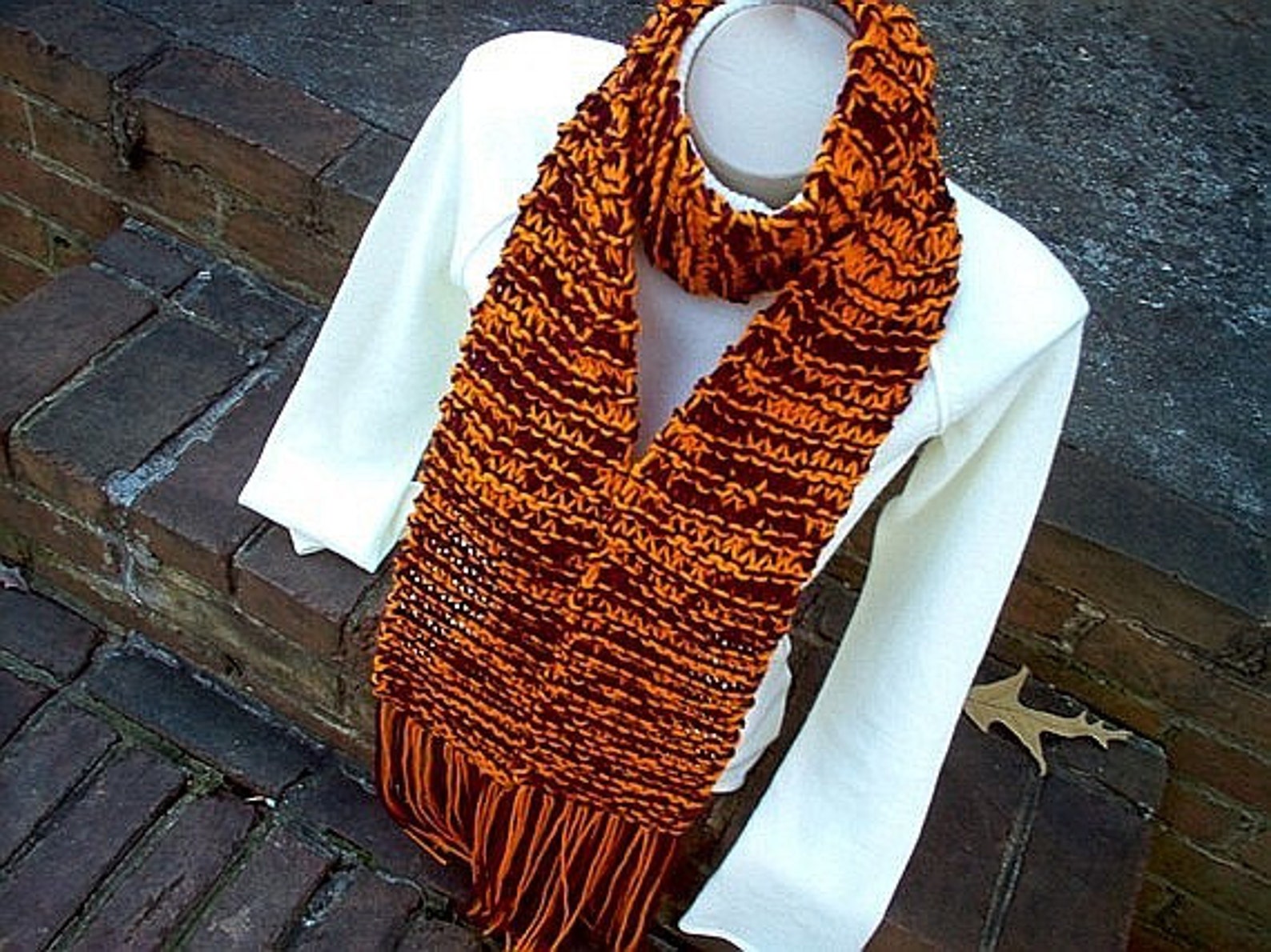 Hand Knit Scarf Virginia Tech Hokies Inspired Maroon and - Etsy