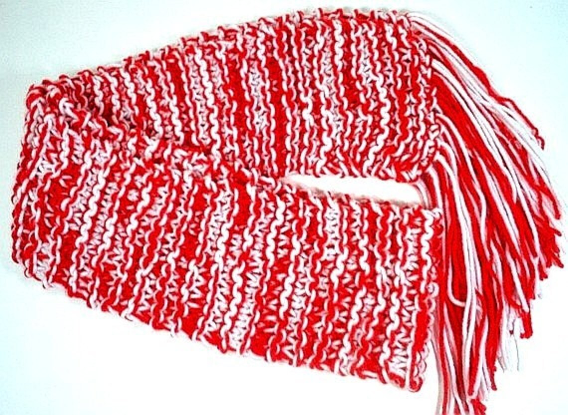 College Scarf RED and WHITE Team Gear High School Football Long Scarf ...
