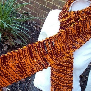 Hand Knit Scarf Virginia Tech Hokies Inspired - Maroon and Orange - Etsy