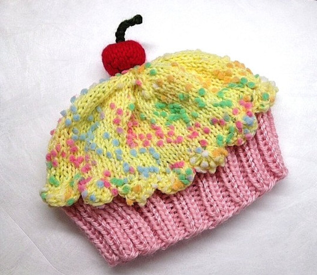 Cupcake Hat With Cherry on Top Cotton Candy Pink Cake Lemon Lemonade ...