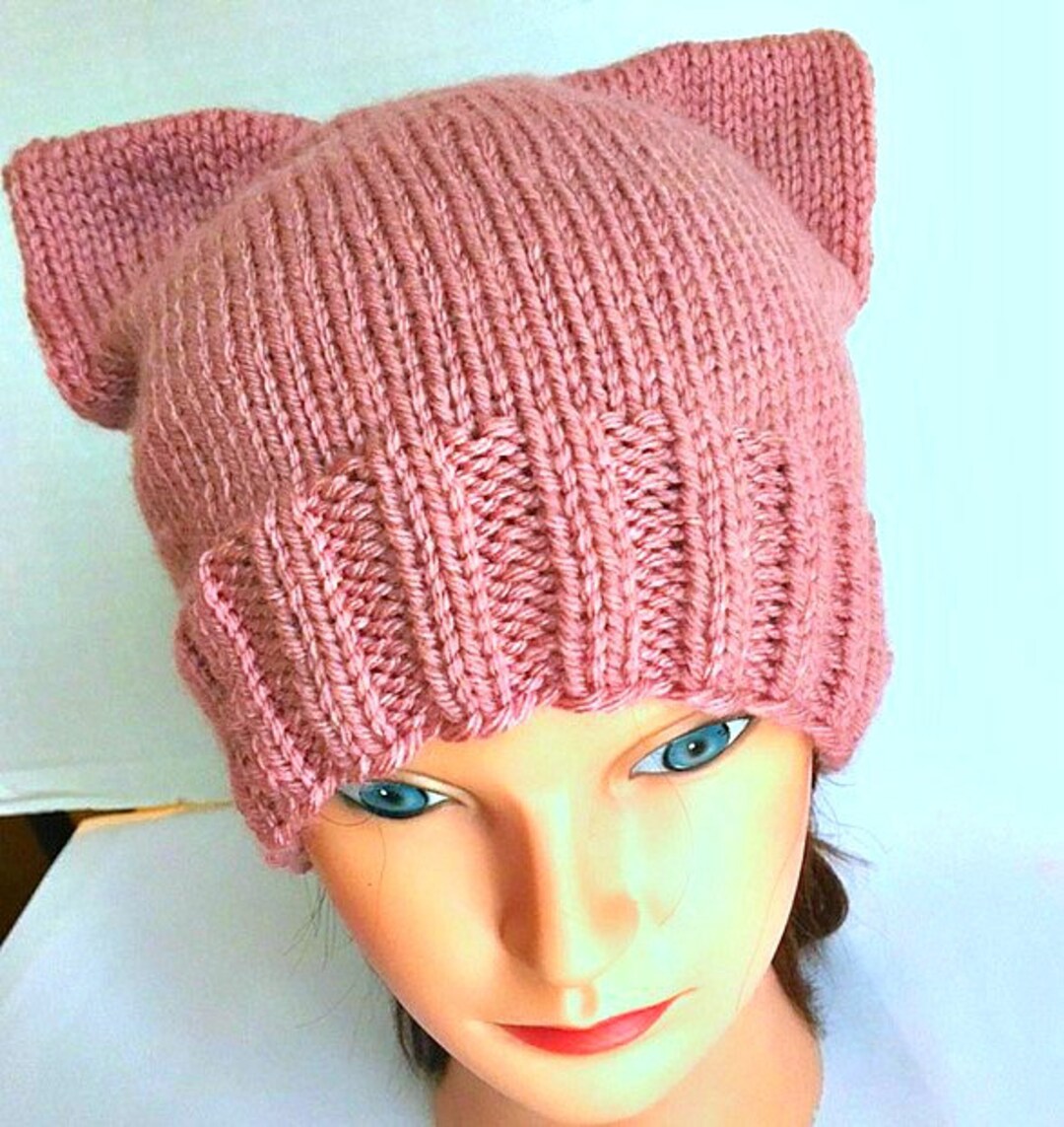Day Without a Woman International Womens Day Cat Hat Kitty Cat Cap Rose ...