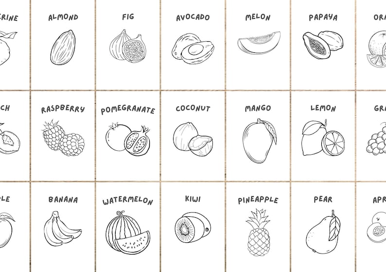 Printable Fruits Coloring Pages for Kids | 24 Fruits Sheets for ...