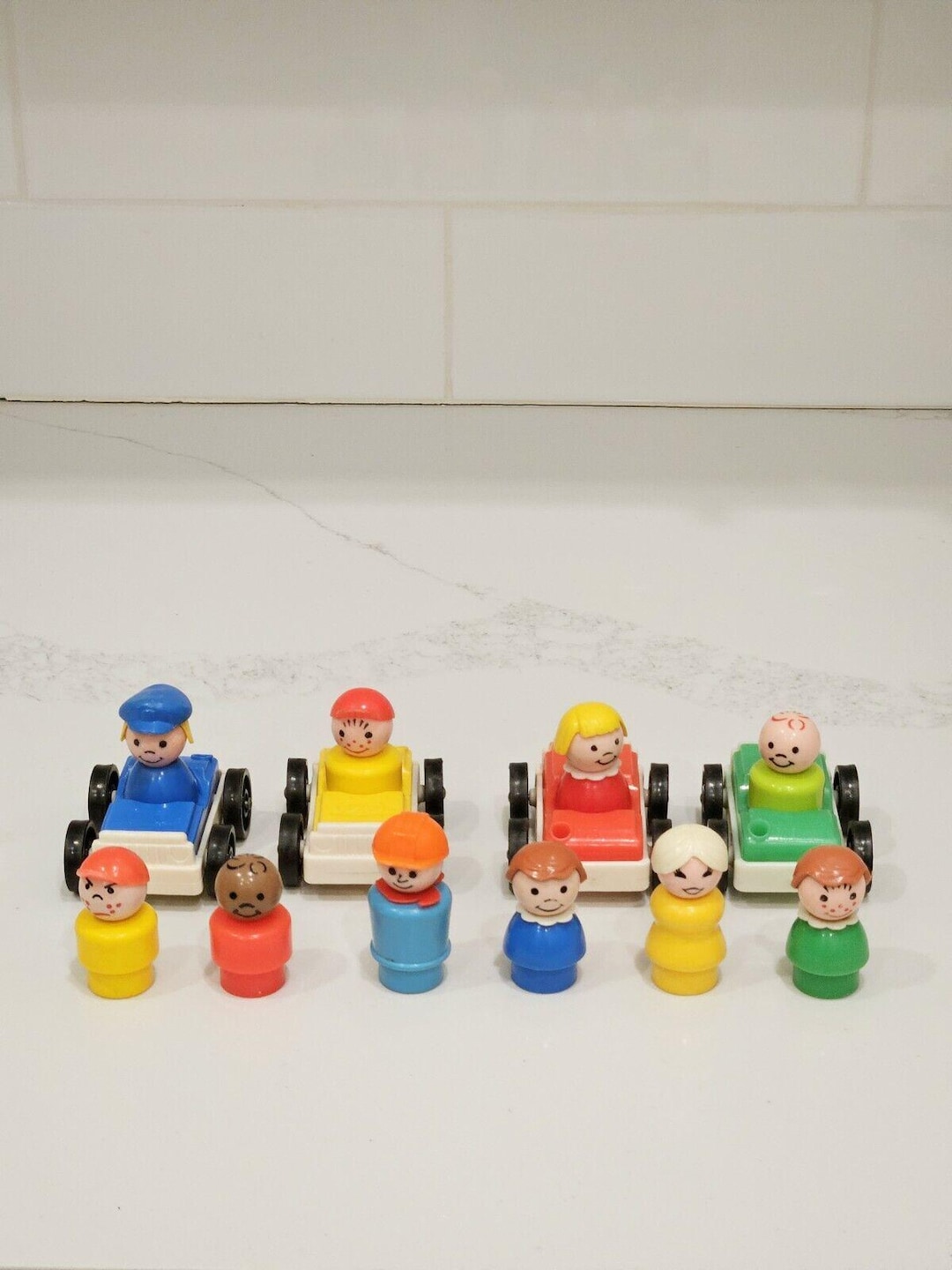 Vintage Fisher-price Little People Cars and Figures Set-classic ...