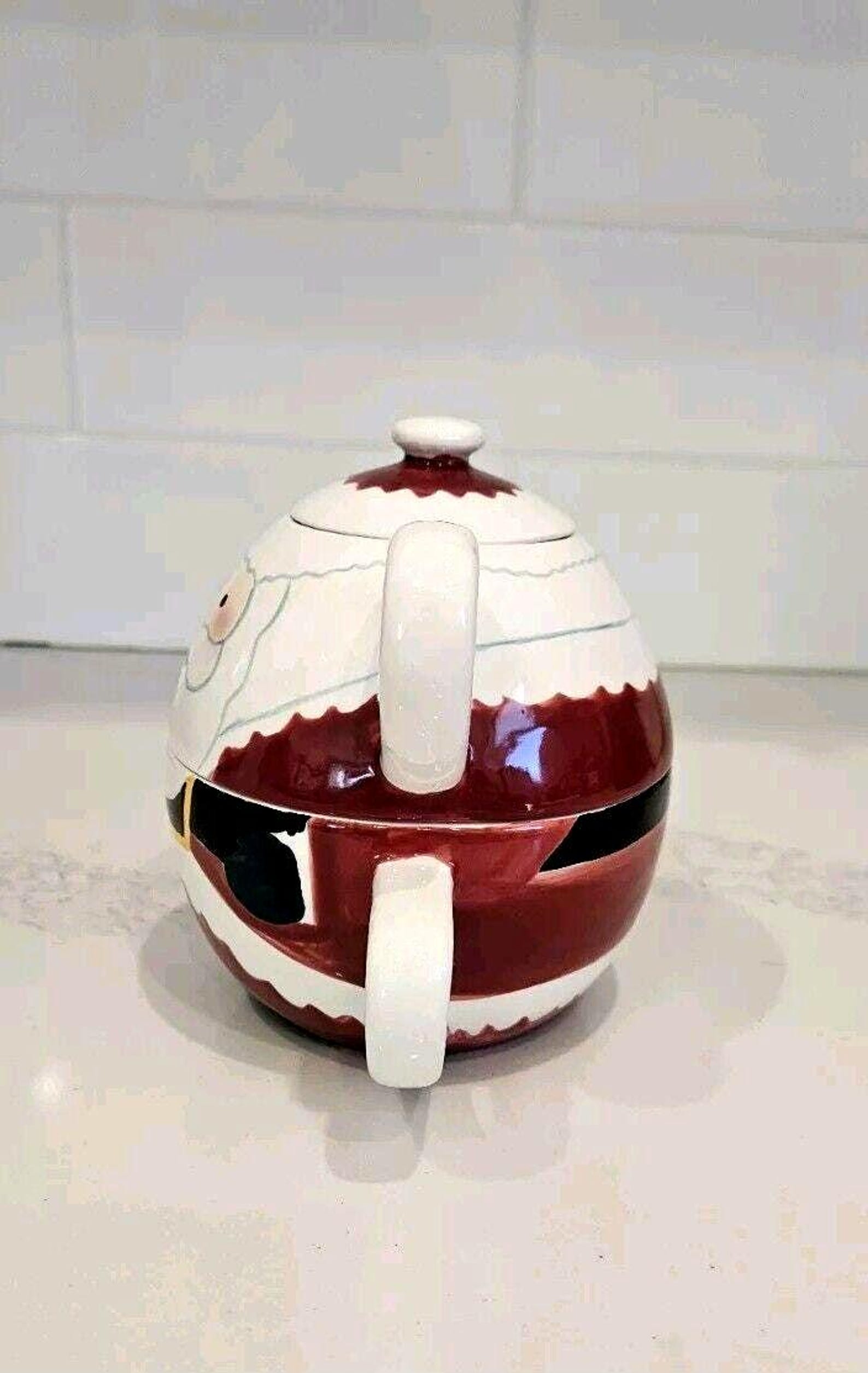 Santa Claus Tea for One Set Hand-painted Holiday Teapot & Cup Combo ...