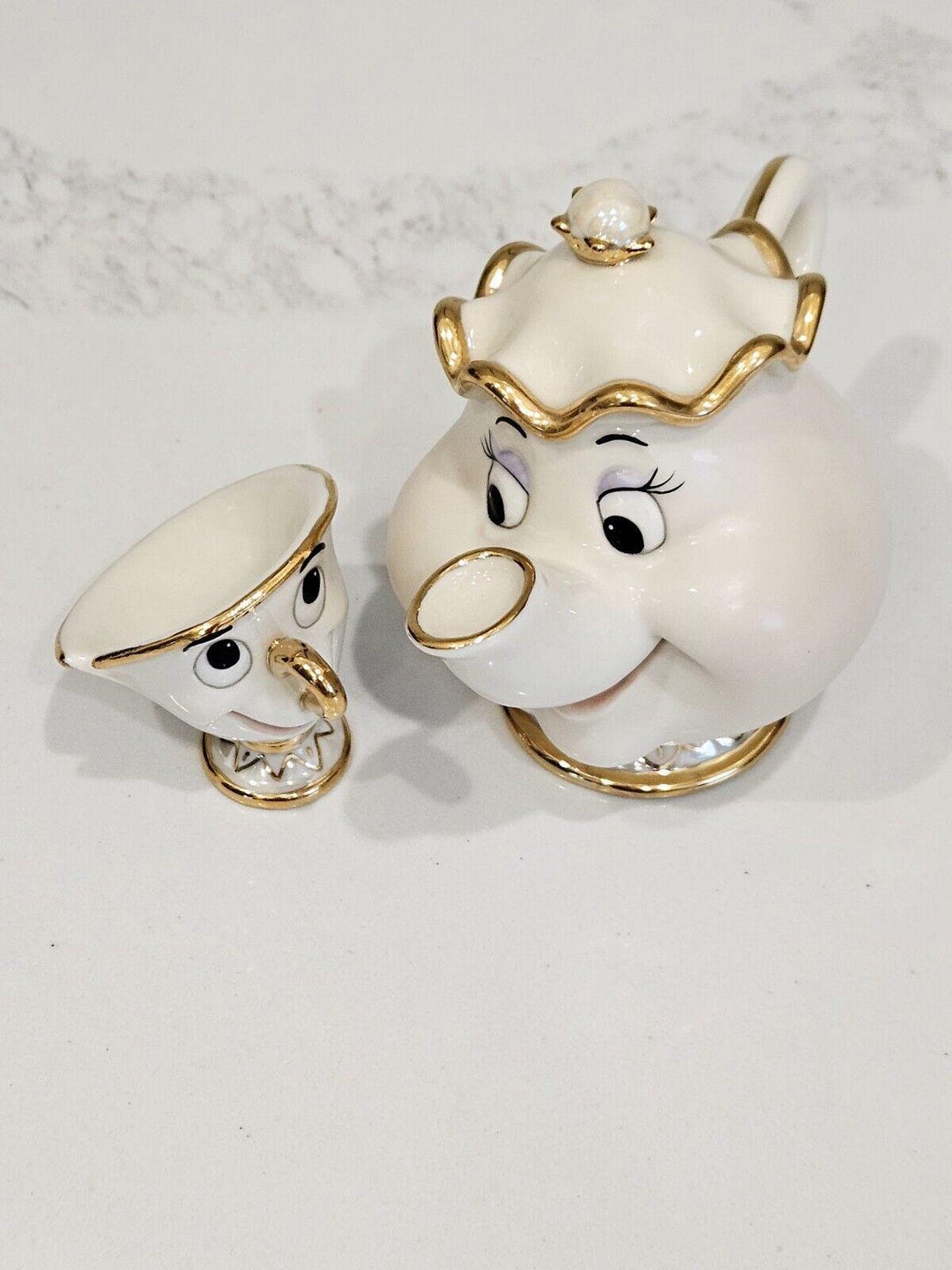 Disney Lenox Mrs. Potts & Chip Figurines - Beauty and the Beast ...