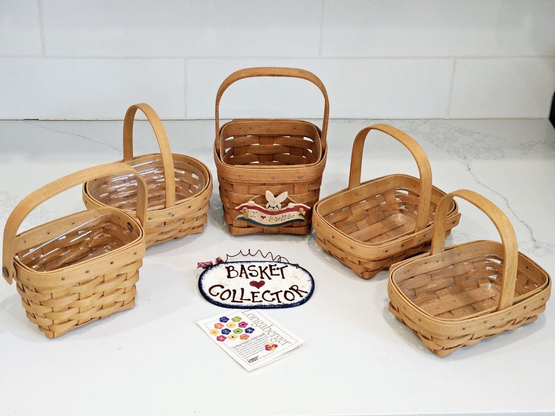Vintage Longaberger Basket Set: Handwoven Farmhouse Decor, Signed ...