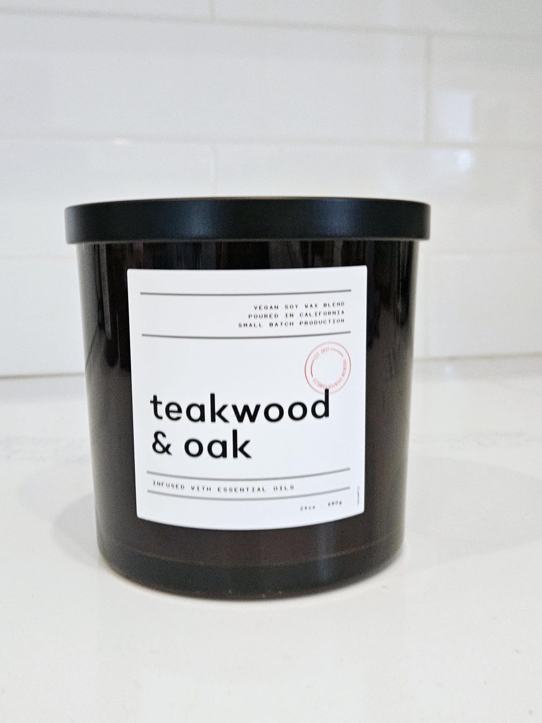 Teakwood Oak Soy Candle, Masculine Home Fragrance, Large 24oz - Etsy