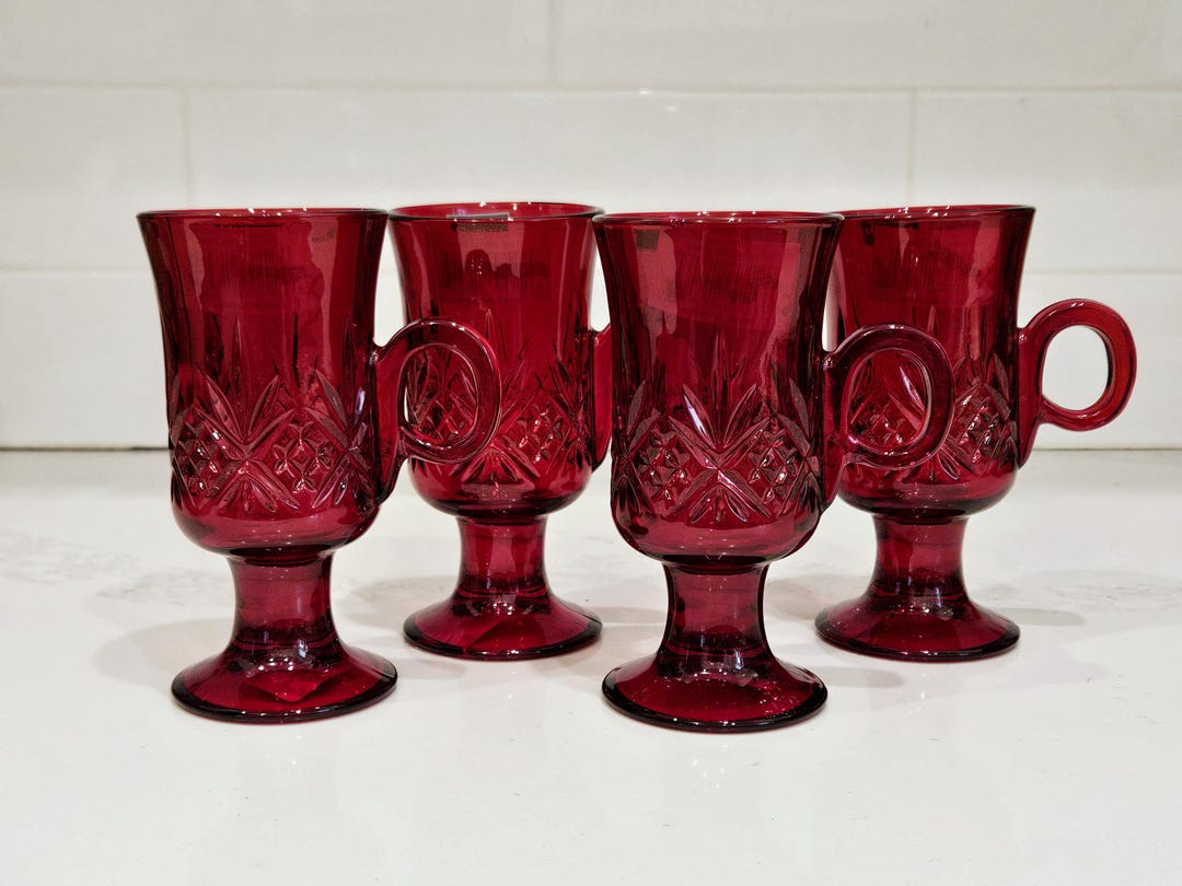 Godinger Dublin Ruby Red Irish Coffee Mugs, Set of 4 - Etsy