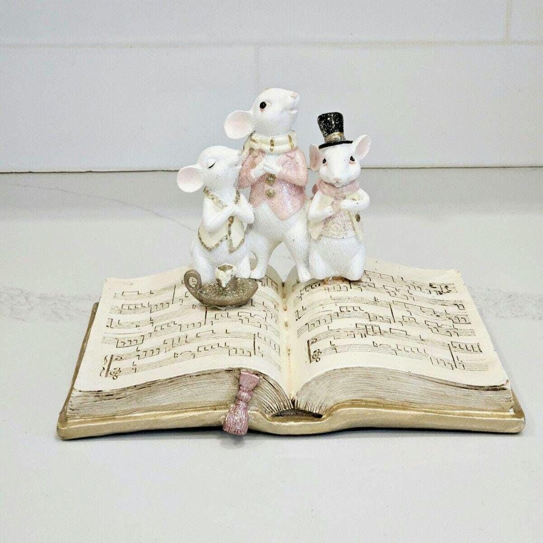 Regency International 9" Resin Singing Mice on Music Book With Candle ...