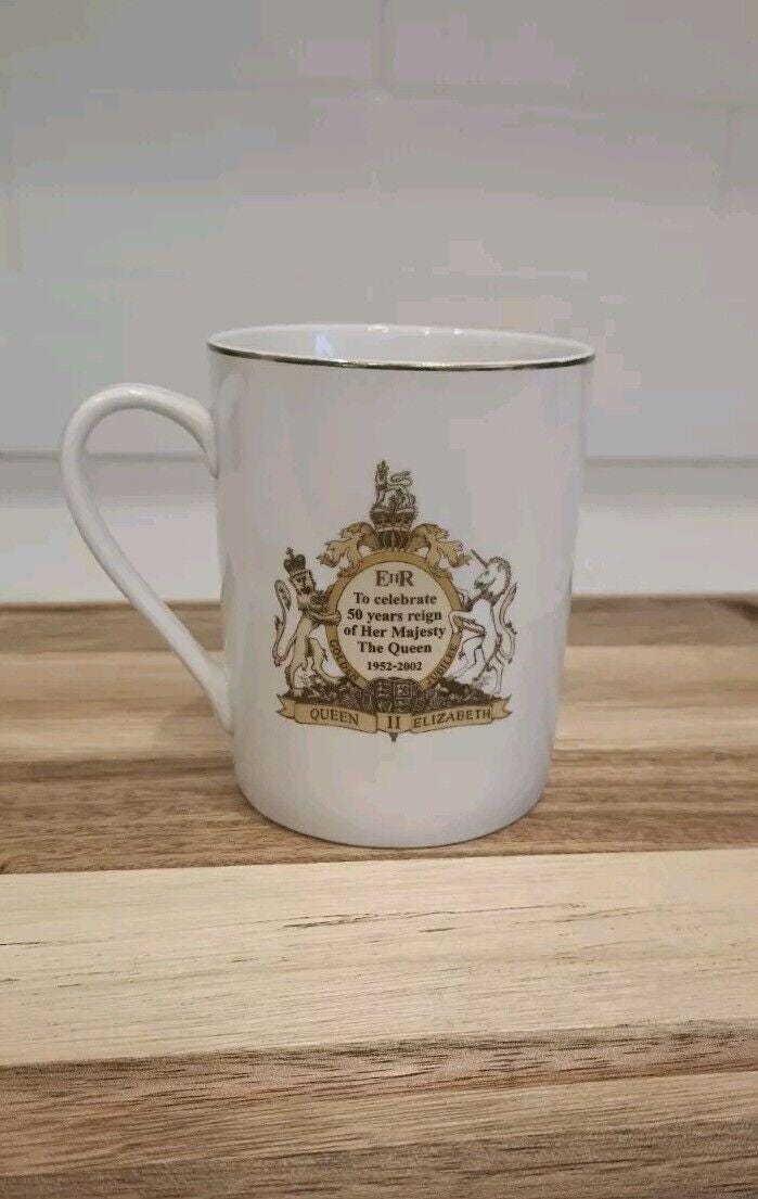 Golden Jubilee 1952-2002 Commemorative Mug & Plate Set Queen Elizabeth ...
