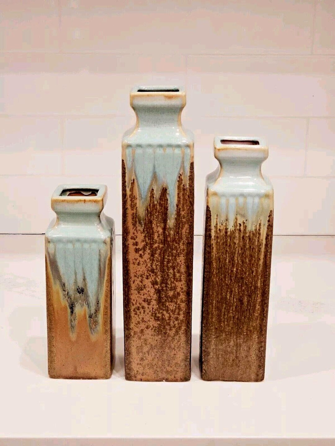 Apropos Home Collection Home Decor Vases Turquoise and Brown Drip ...