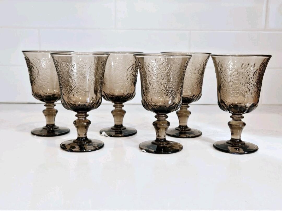La Rochere Amboise Wine Glasses Set of 8! Moka Smoky Brown French ...