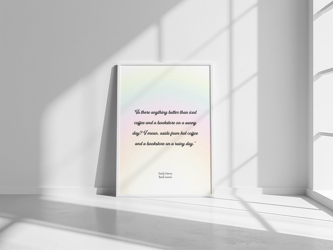Emily Henry Merch, Aesthetic Trendy Reading Poster, Rainy Day Sunny Day ...