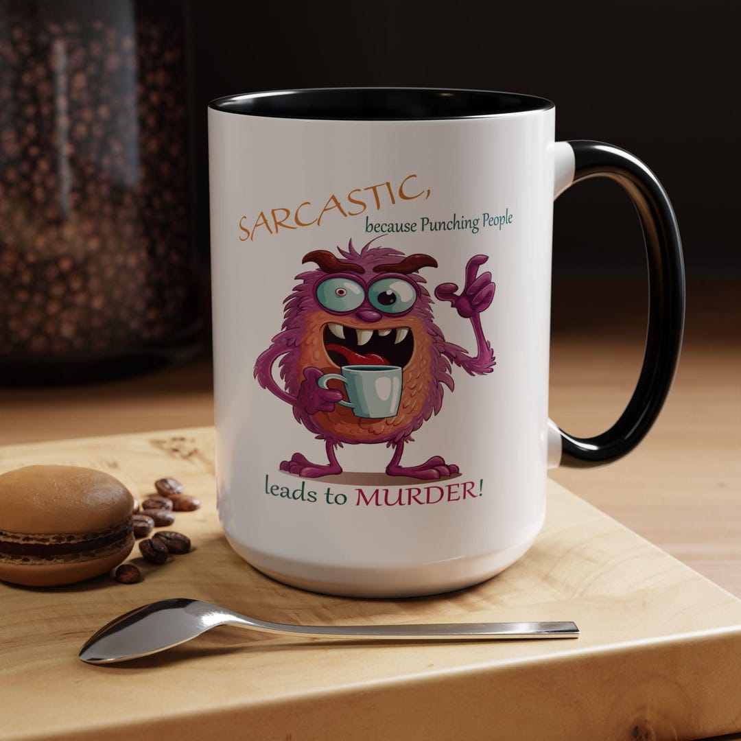 Purple Monster, Drinks, Funny Mug Designs, Accent Coffee Mug (11, 15oz ...
