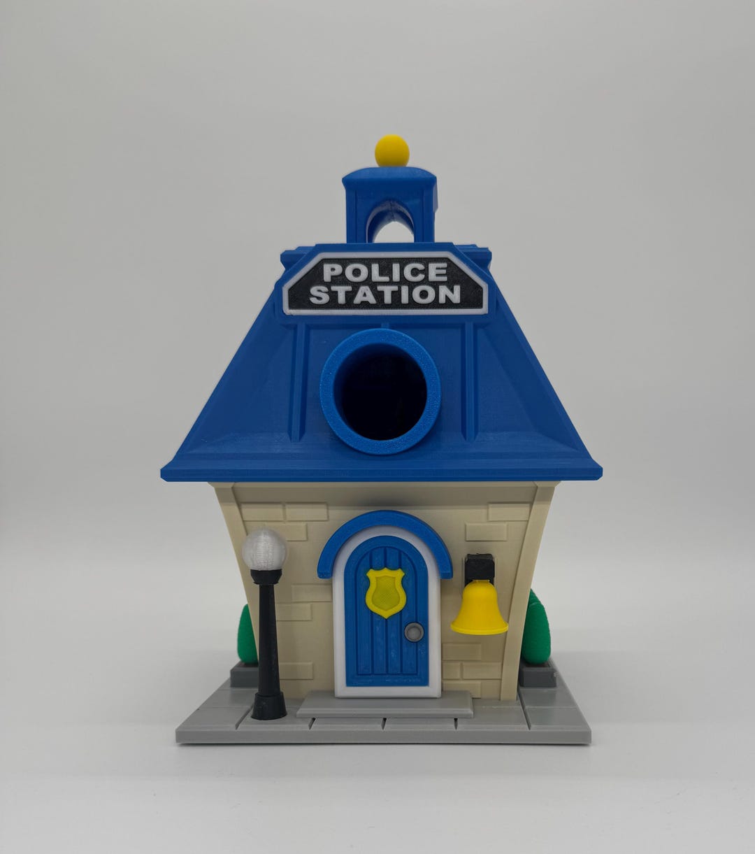 3D Printed Police Station Birdhouse – 7x7x11 PLA Yard Decor – Unique ...