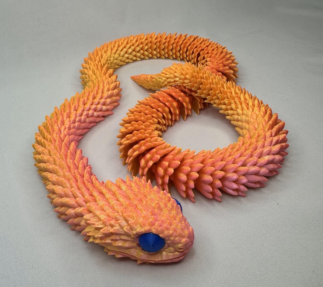 3D Printed Articulated African Bush Viper Snake - Etsy