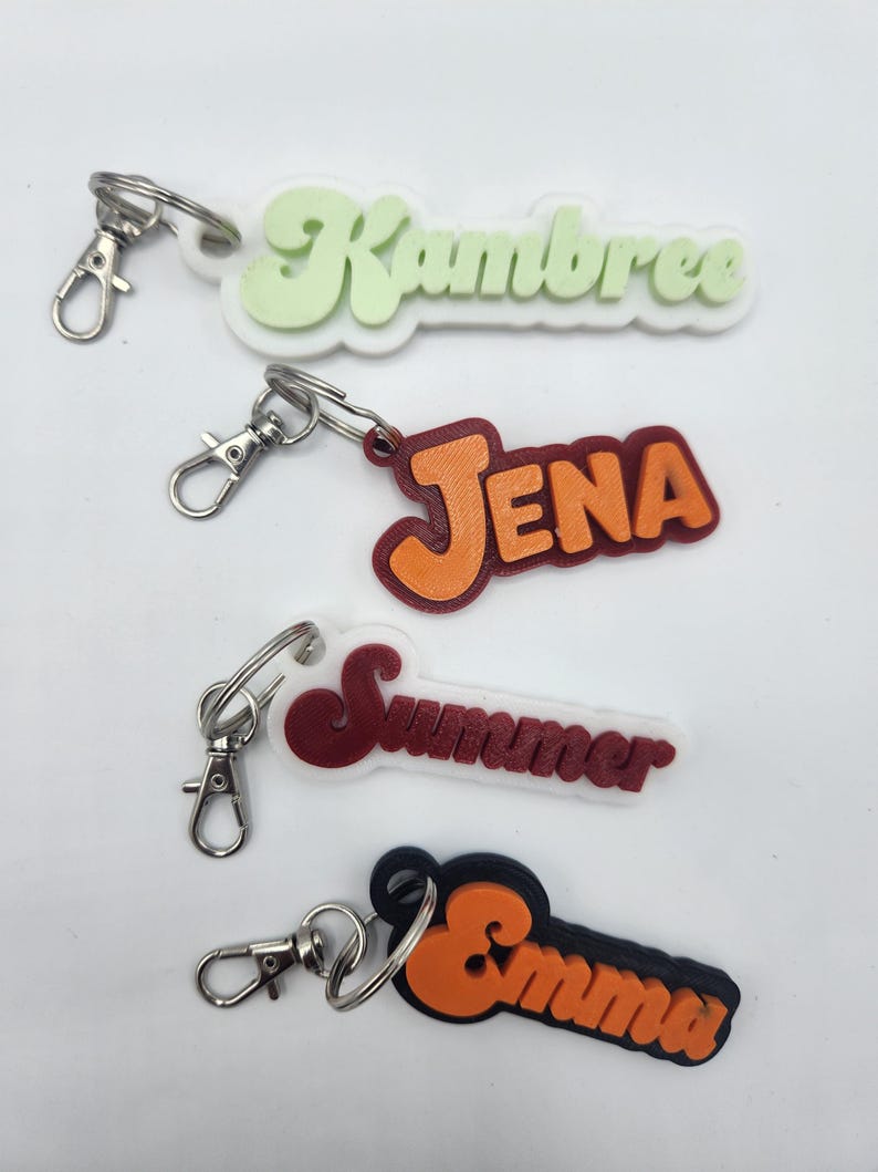 Custom 3D Printed Name Keychain – Personalized Gift in Vibrant Colors ...