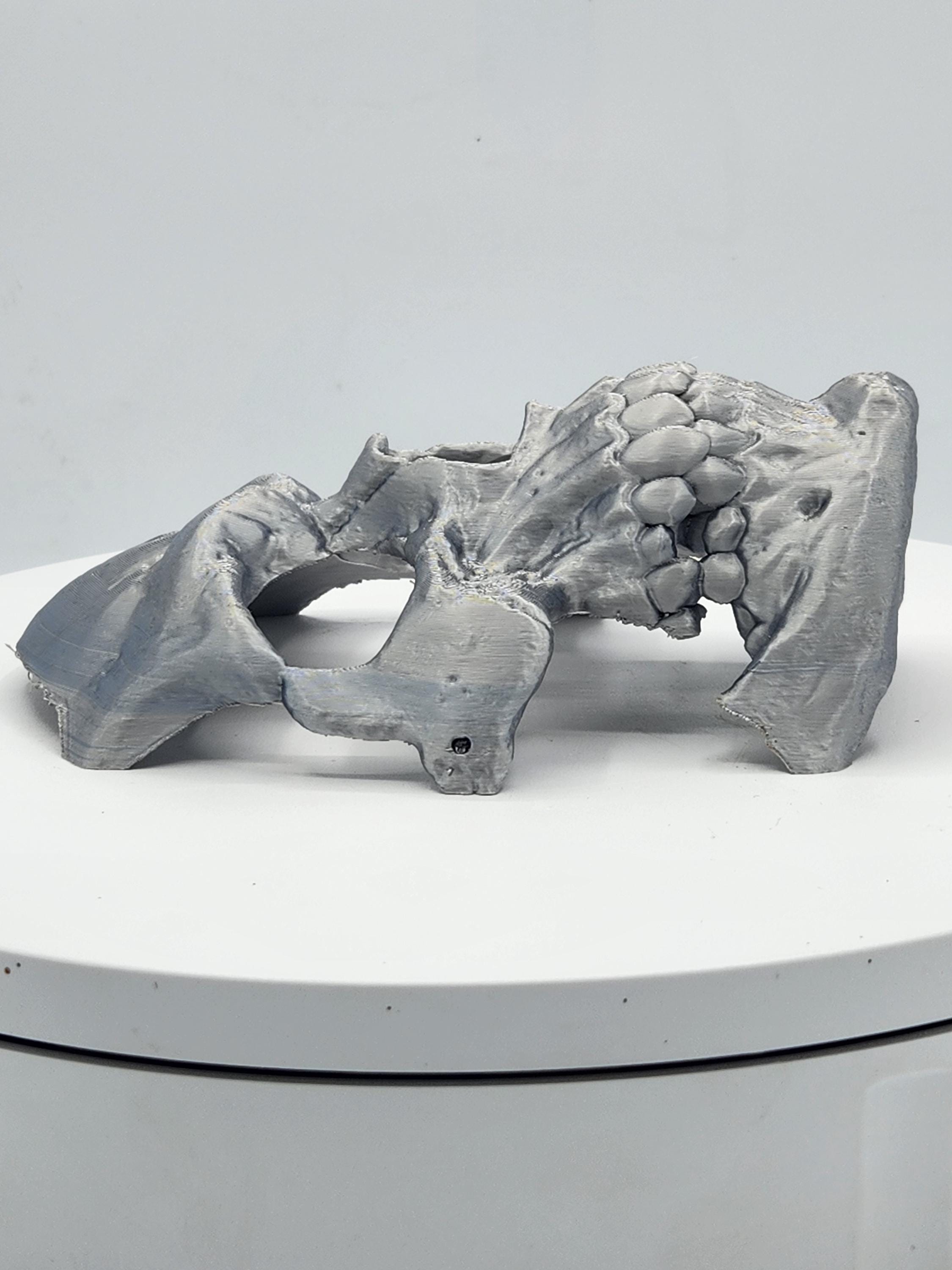 Silver 3D Printed Skeleton Mask Wearable Halloween and Cosplay Skull ...